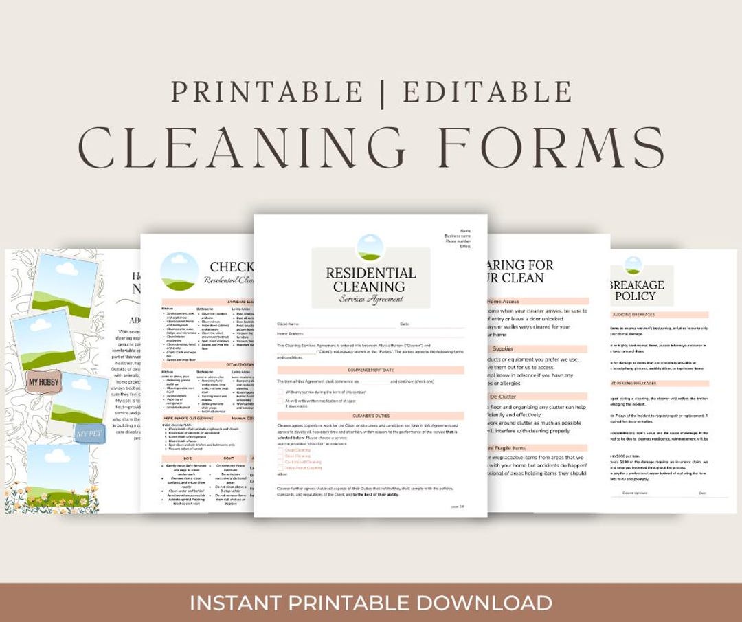 Cleaning Walkthrough Folder Papers (READ DESCRIPTION) - Etsy