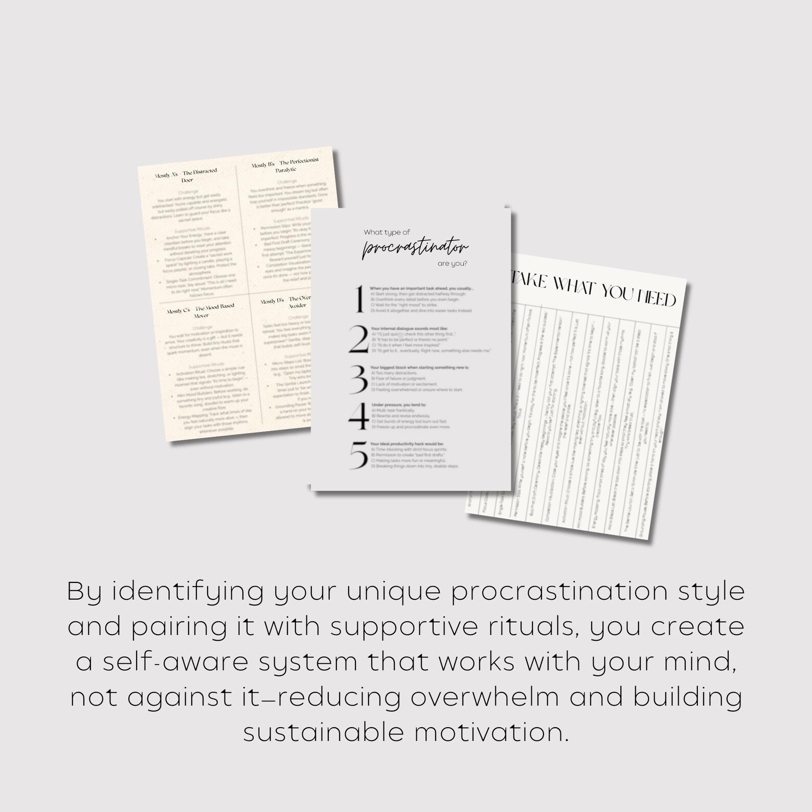 Procrastination Quiz and Support Tools | Printable A4 PDF | Self-growth ...