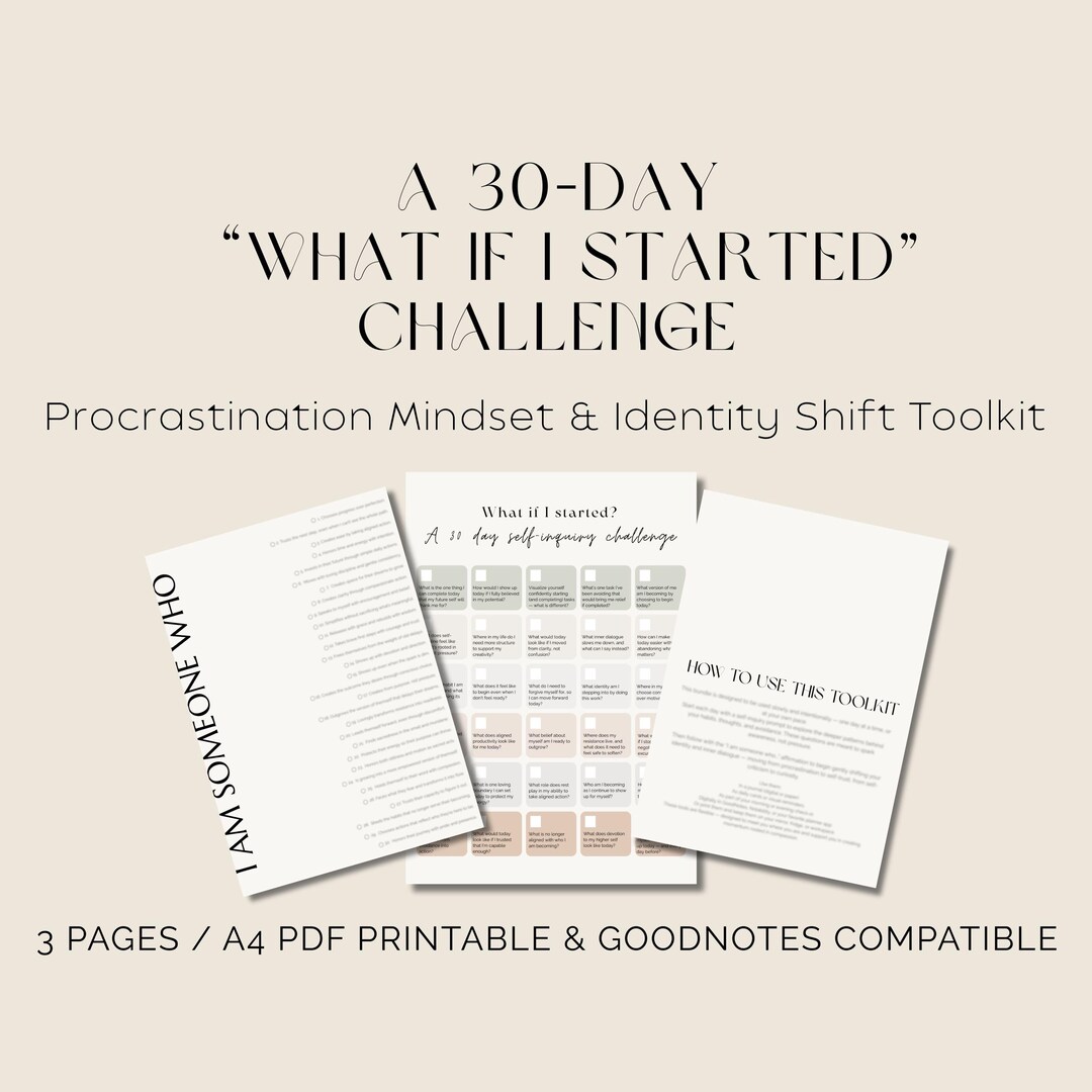 30-day Challenge & Affirmations PDF | Daily Prompts for Procrastination ...