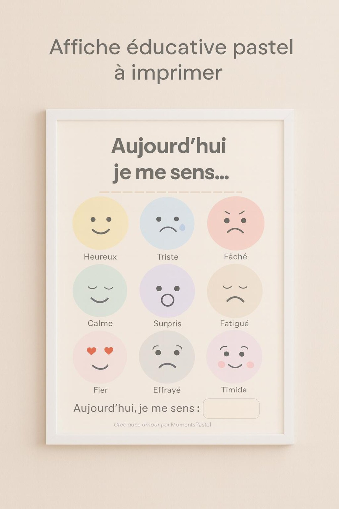 Printable Children's Emotions Poster | “today I Feel” | Educational ...
