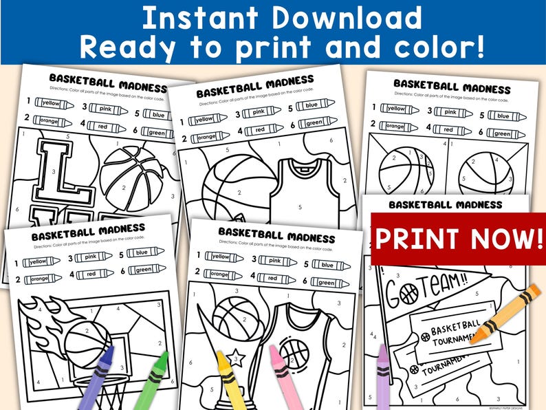 Basketball Madness Coloring Pages for Kids | College Basketball Party ...