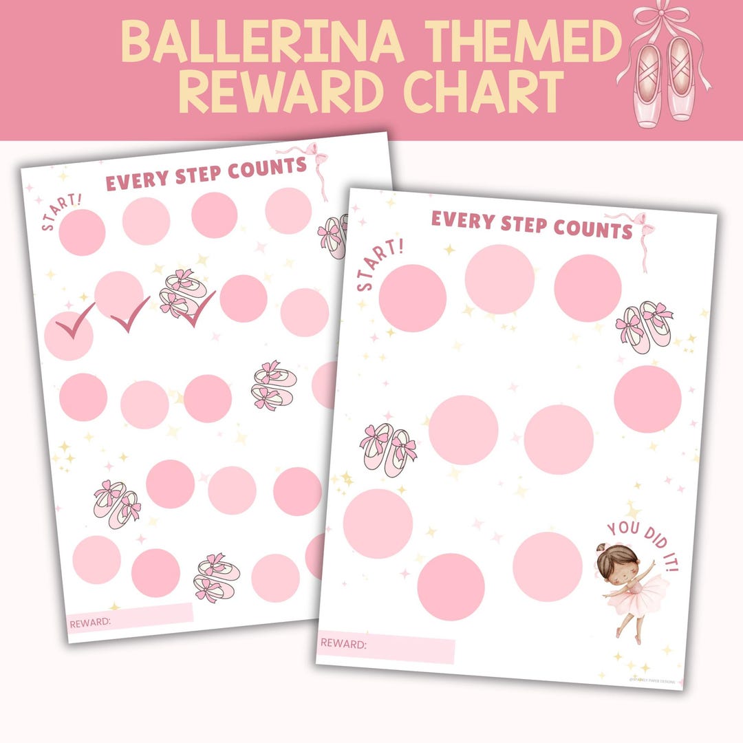 Simple Printable Ballerina Themed Reward Chart | Behavior Tracker for ...