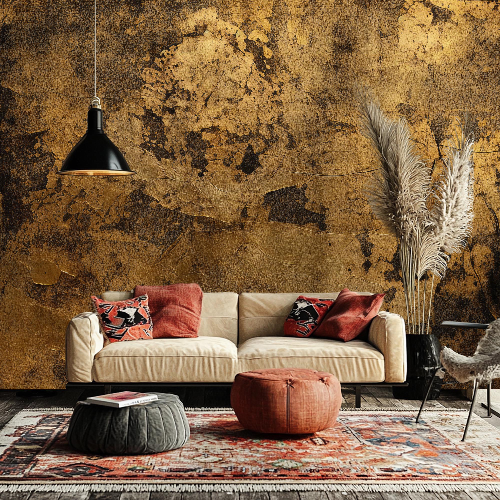 Antique Gold Limewash Wallpaper: Rustic Aged Effect, Peel & Stick - Etsy