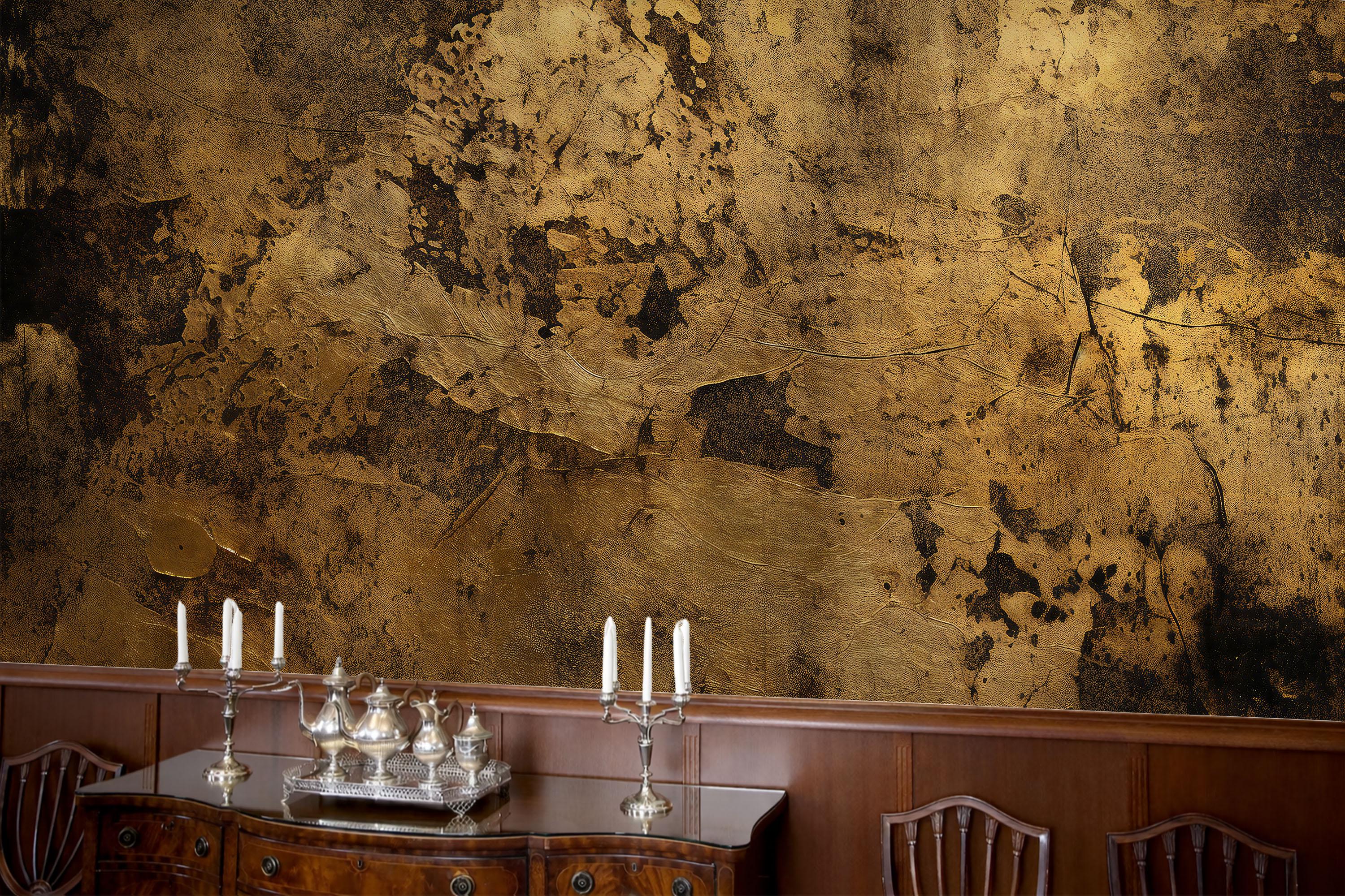 Antique Gold Limewash Wallpaper: Rustic Aged Effect, Peel & Stick - Etsy