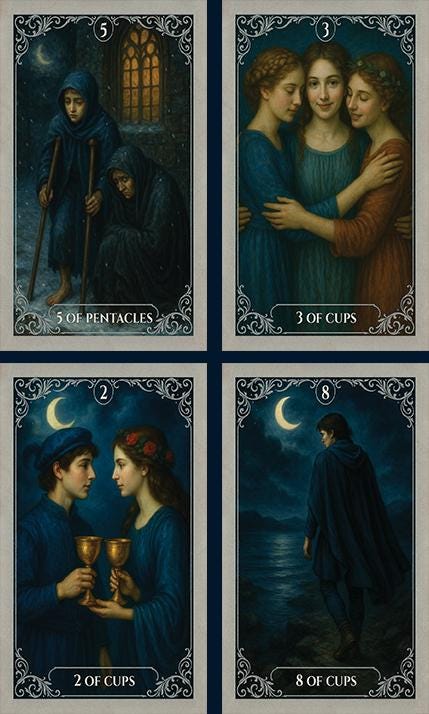 Folklore Arcana Tarot Deck, Mystical Blue Divination Cards (3rd Edition ...