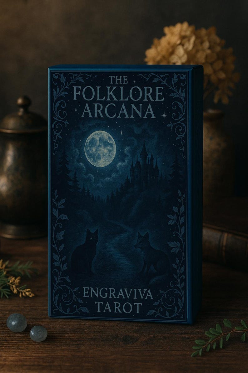 Folklore Arcana Tarot Deck, Mystical Blue Divination Cards (3rd Edition ...