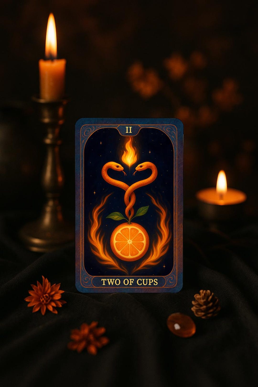 Nectar Flame Tarot Deck, Orange and Navy Blue Fantasy Cards - Etsy