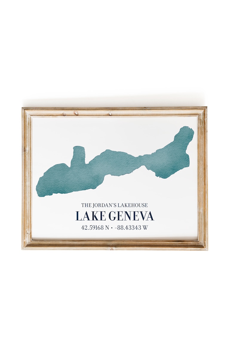 Custom Lake Map Print, Personalized Lake Map for Lake House Sign ...