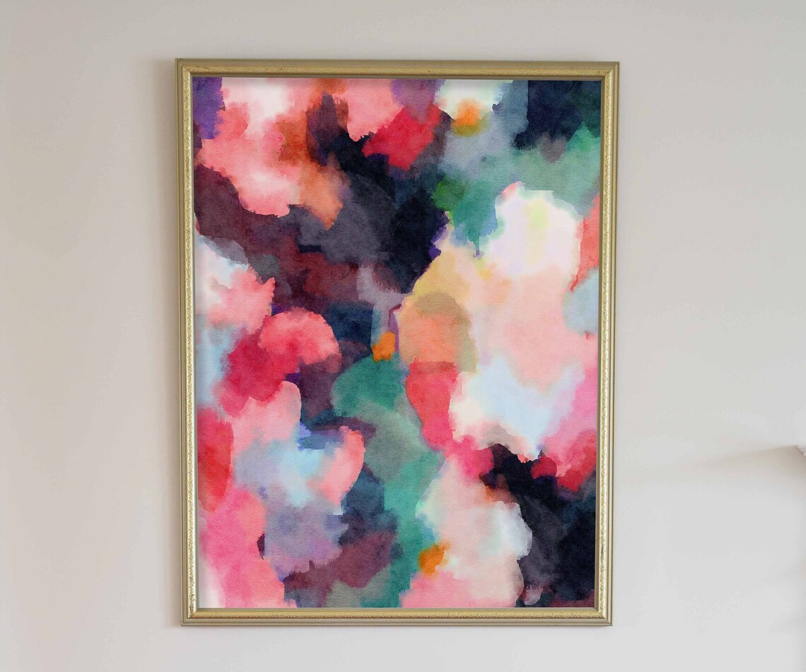 Colorful Abstract Watercolor Print, Watercolor Abstract Art Print ...