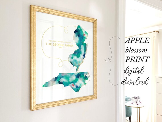 Printable Personalized Map Wall Art Wedding Gift Map Long | Etsy
