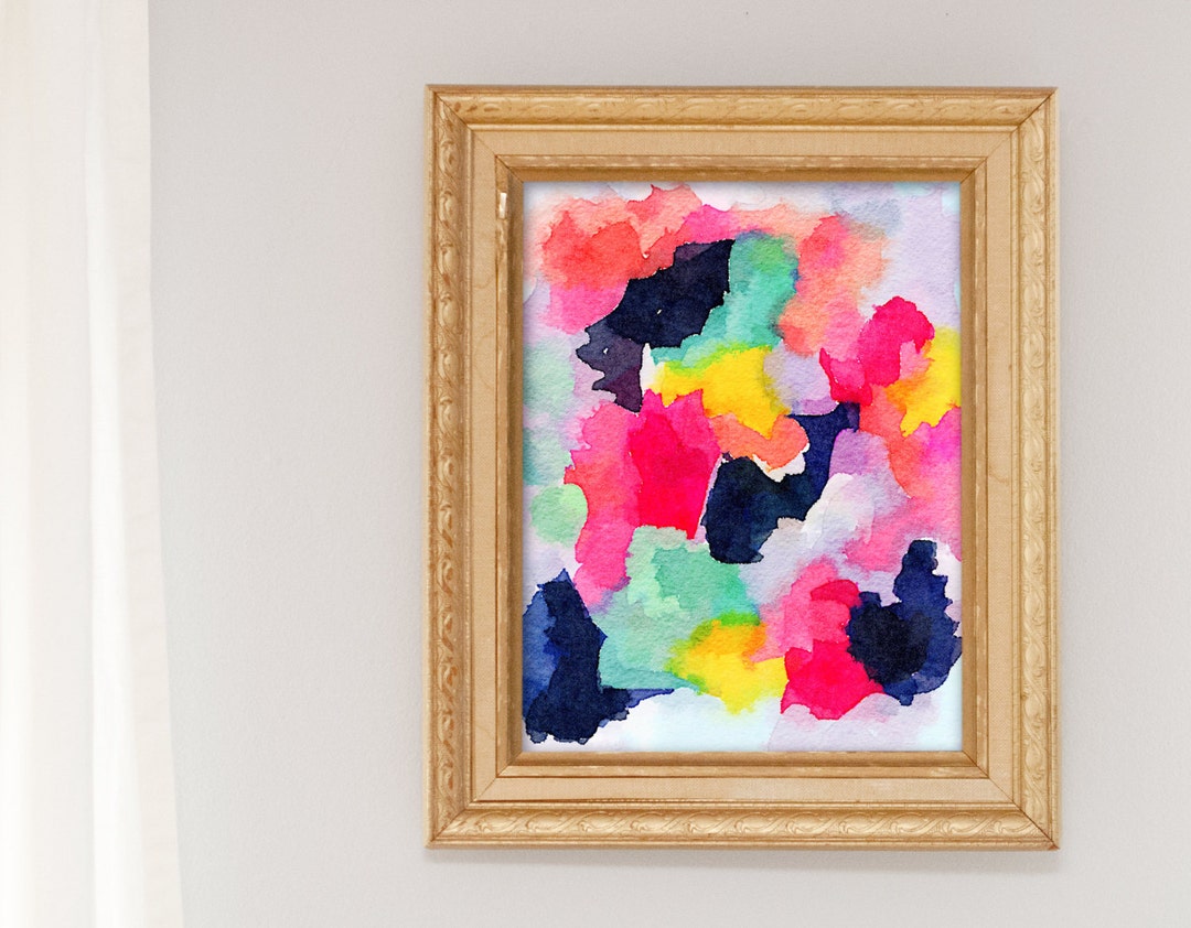 Watercolor Nursery Art Print, Girl Nursery Decor, Navy Coral Nursery ...