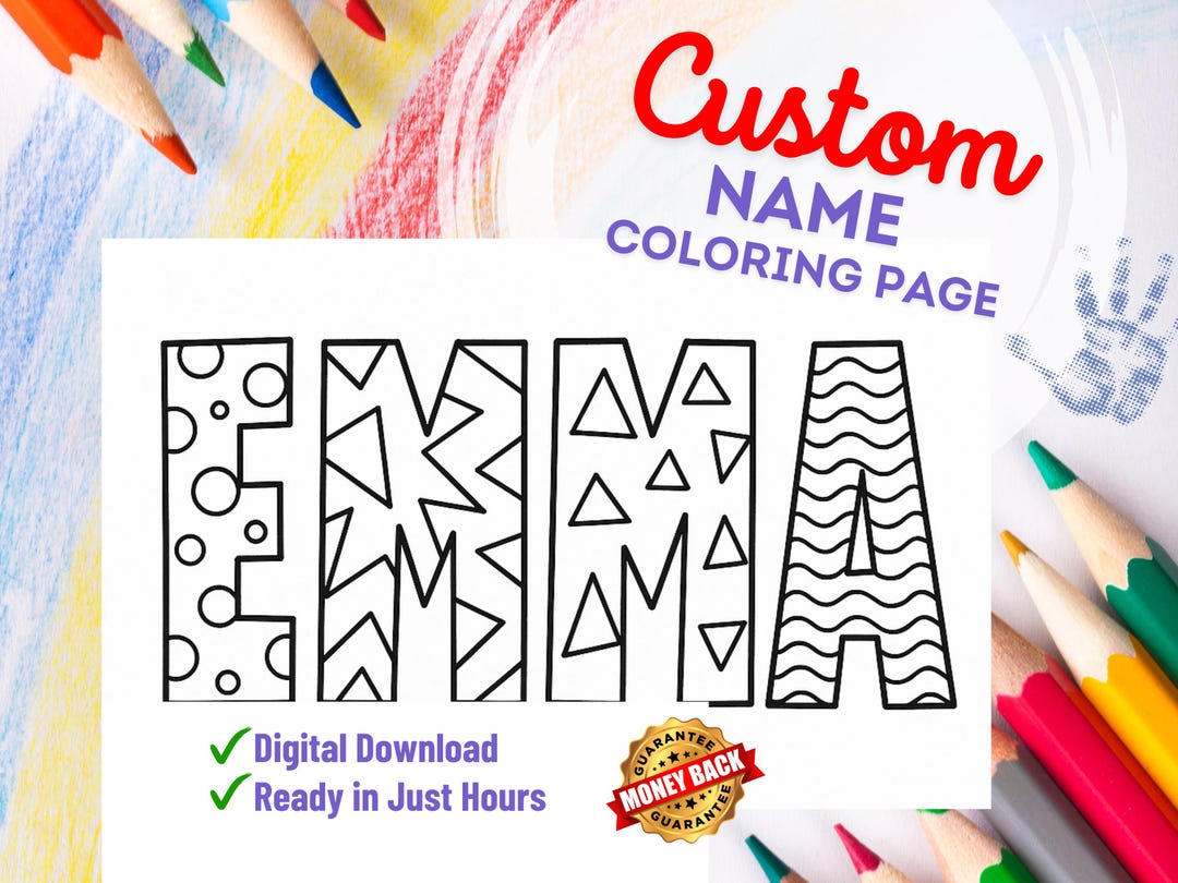 Custom Name Coloring Page - Printable Personalized Name Art for Kids ...