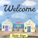 Summer Welcome Sign, Beach Huts Sign, Painted Slate Sign, Beach House ...