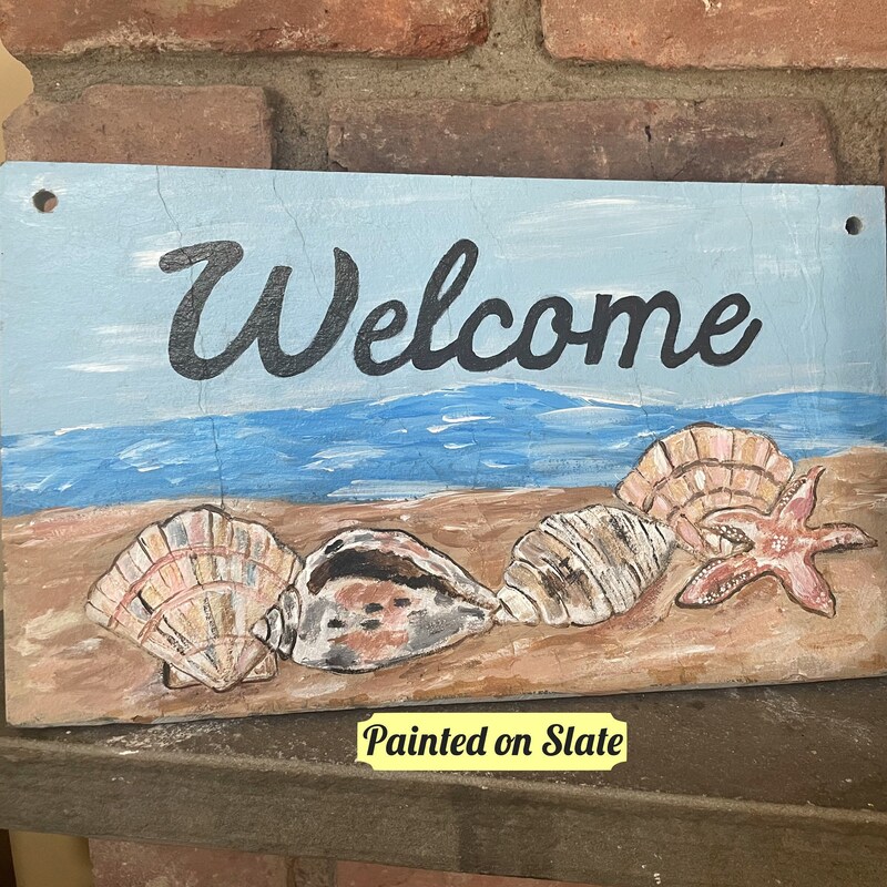 Beachy Welcome Sign - Etsy