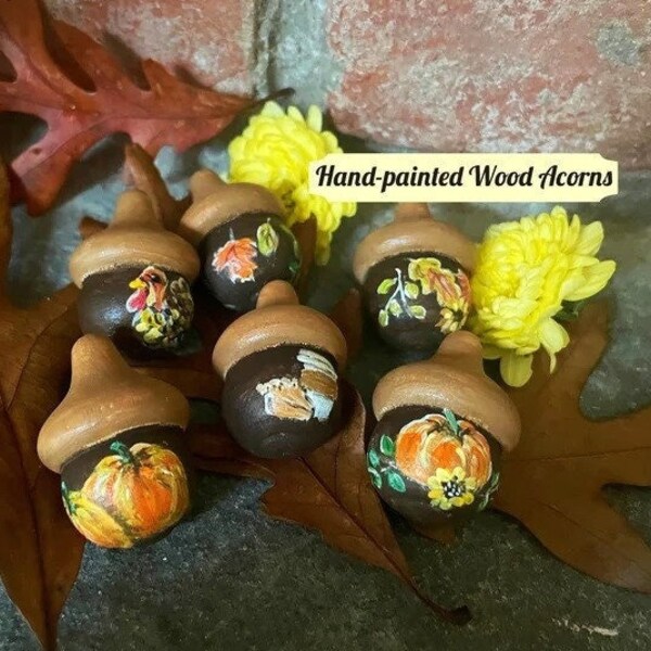 Painted Acorns - Etsy