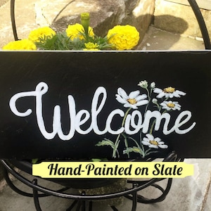 Daisy Welcome Sign Slate Sign Porch Welcome Sign Porch - Etsy