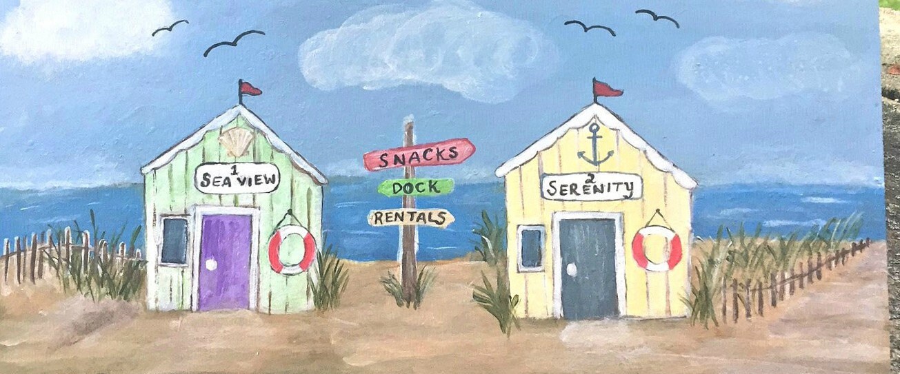 Summer Welcome Sign Beach Huts Sign Painted Slate Sign | Etsy