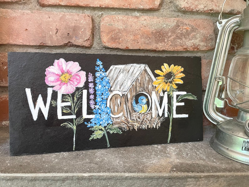 Birdhouse Welcome Sign Garden Sign Porch Welcome Sign Porch - Etsy