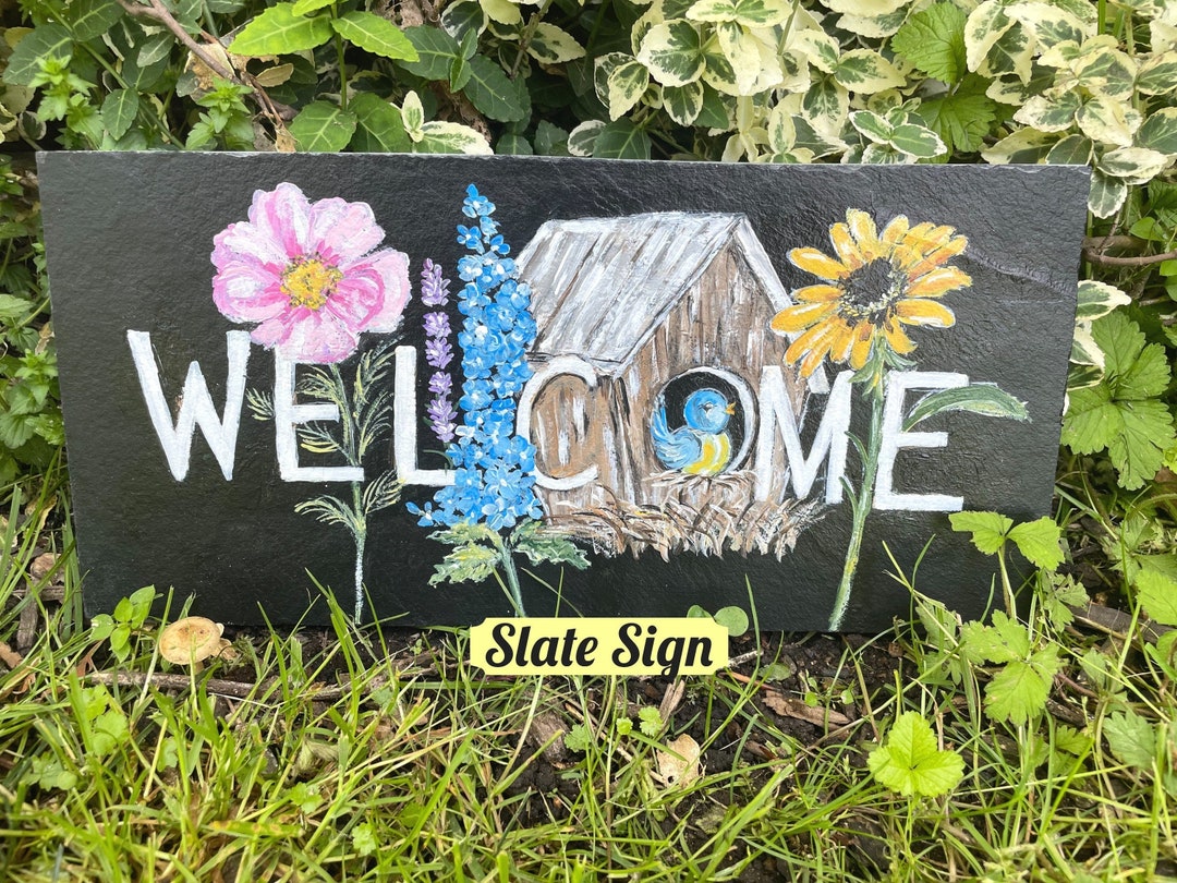 Birdhouse Welcome Sign, Garden Sign, Porch Welcome Sign, Porch Decor ...