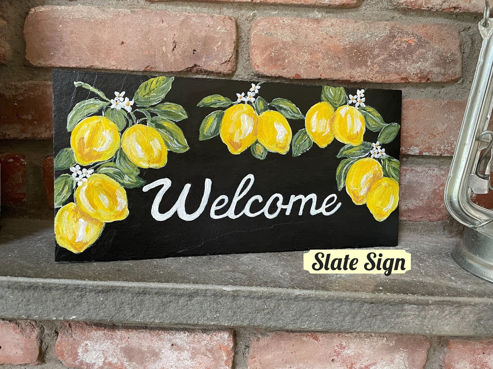 Handpainted Lemon Welcome Sign Summer Welcome Sign Painted | Etsy
