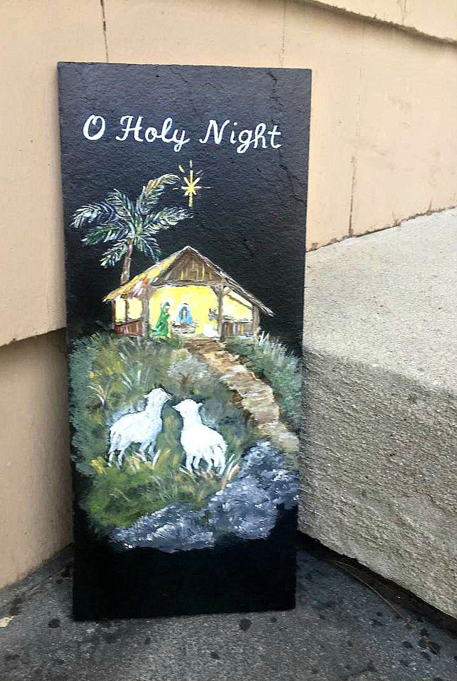 Handpainted Slate Nativity Sign: Religious Christmas Decor, Nativity ...