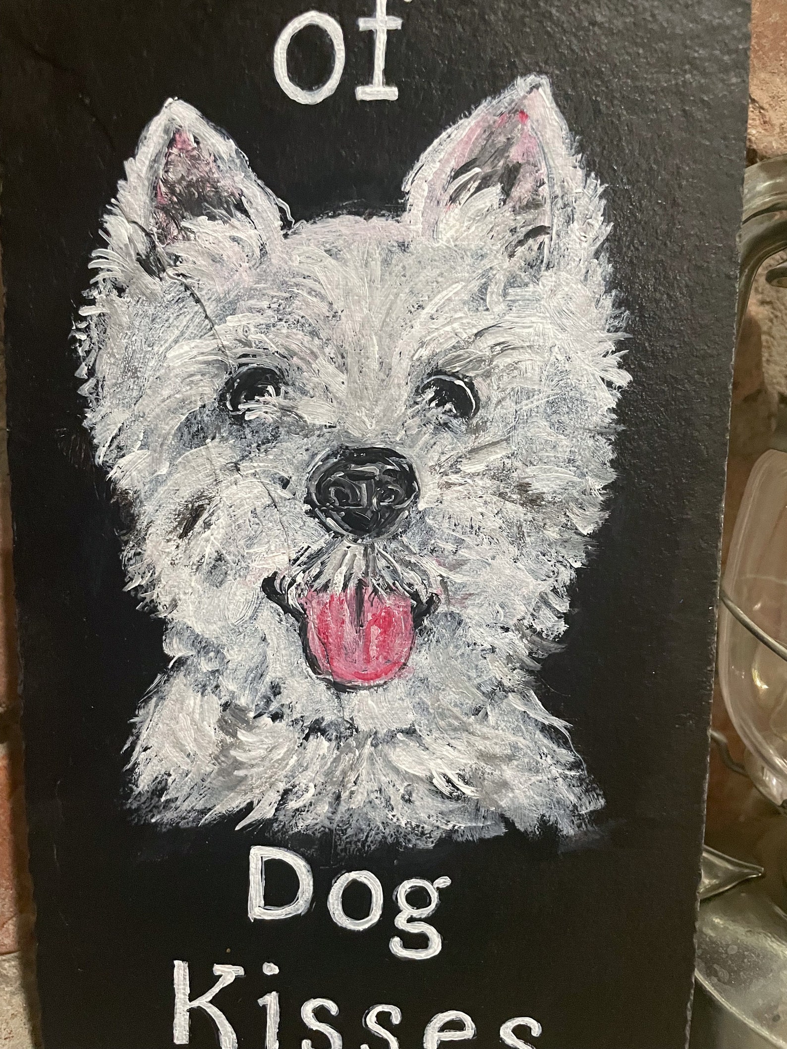 Handpainted Beware of Dog Kisses Sign Slate Sign Beware of - Etsy