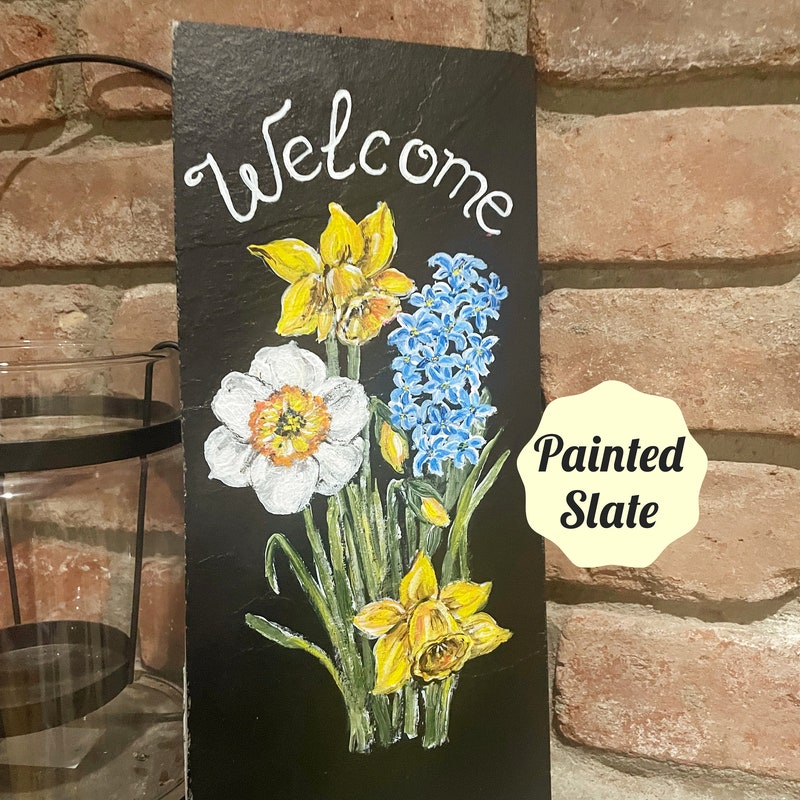 Slate Welcome Sign - Etsy