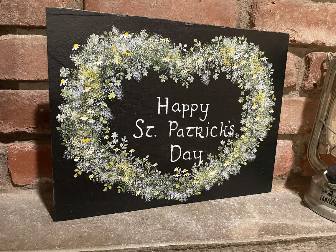 Handpainted Happy St. Patrick's Day Sign Slate Porch | Etsy