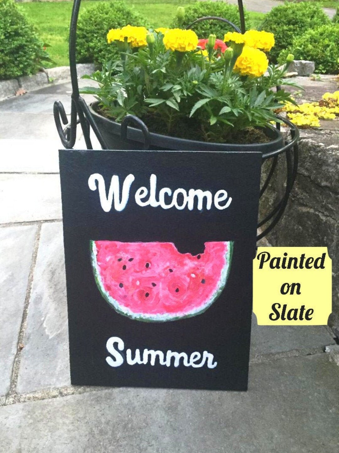 Watermelon Sign, Summer Welcome Sign, Watermelon Decor, Hello Summer ...