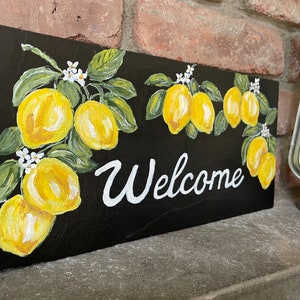 Handpainted Lemon Welcome Sign Summer Welcome Sign Painted | Etsy