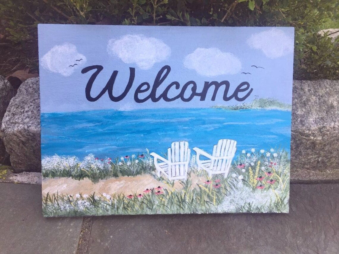 Summer Welcome Sign Summer Porch Decor Outdoor Welcome Sign | Etsy