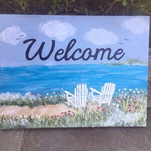 Summer Welcome Sign, Summer Porch Decor, Outdoor Welcome Sign, Beach ...