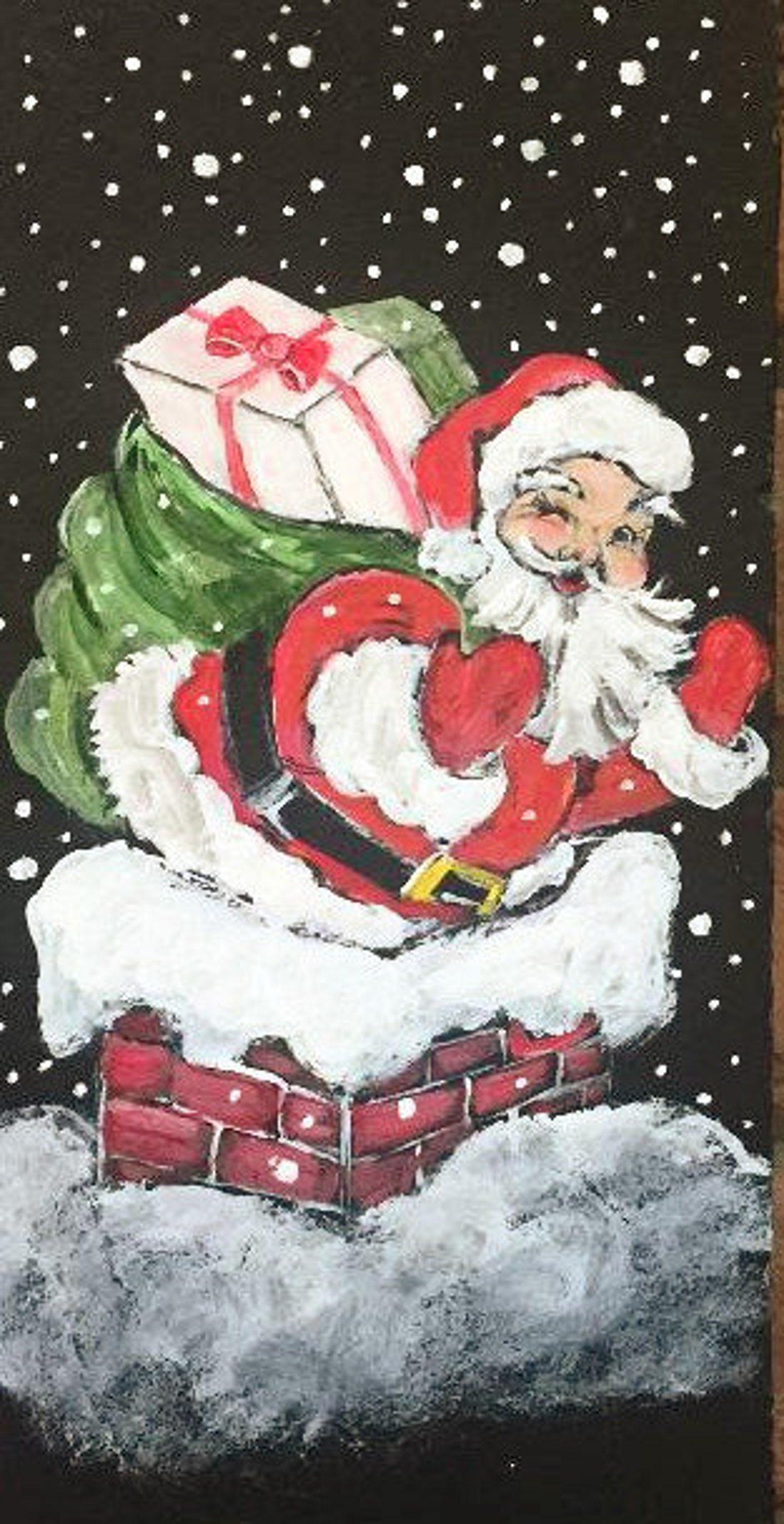 Handpainted Santa Sign Painted Slate Christmas Sign Porch - Etsy