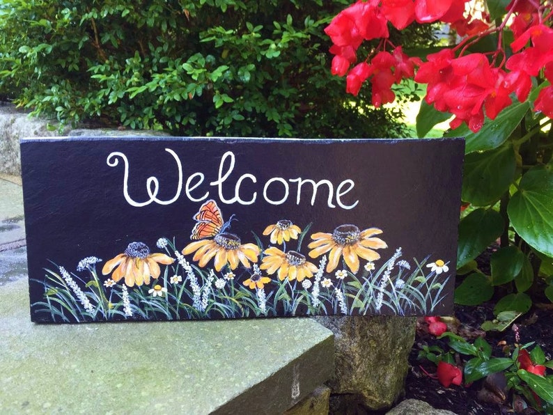 Spring Welcome Sign Spring Door Hanger Floral Welcome Sign | Etsy