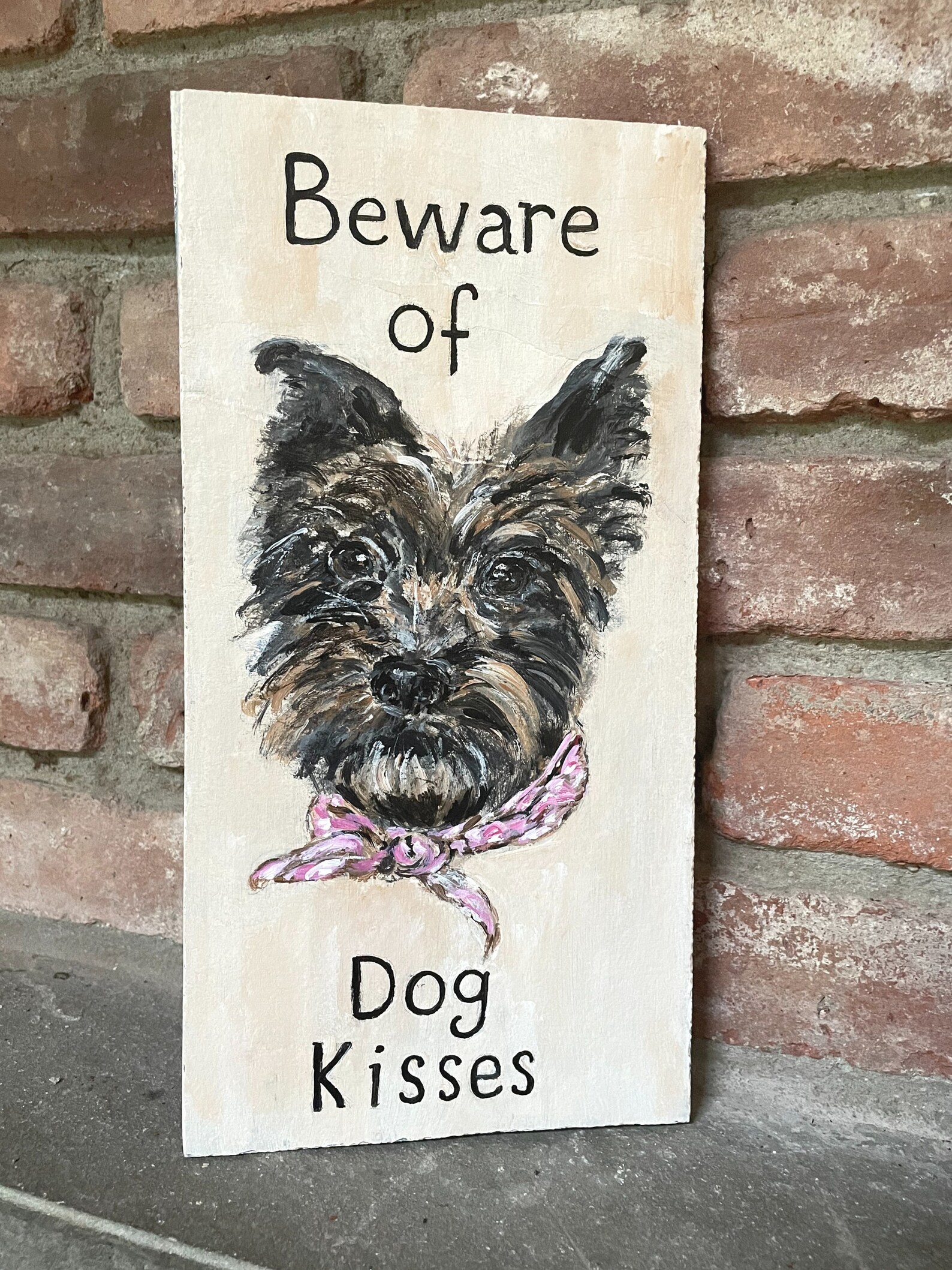 Handpainted Beware of Dog Kisses Sign Slate Sign Beware of - Etsy