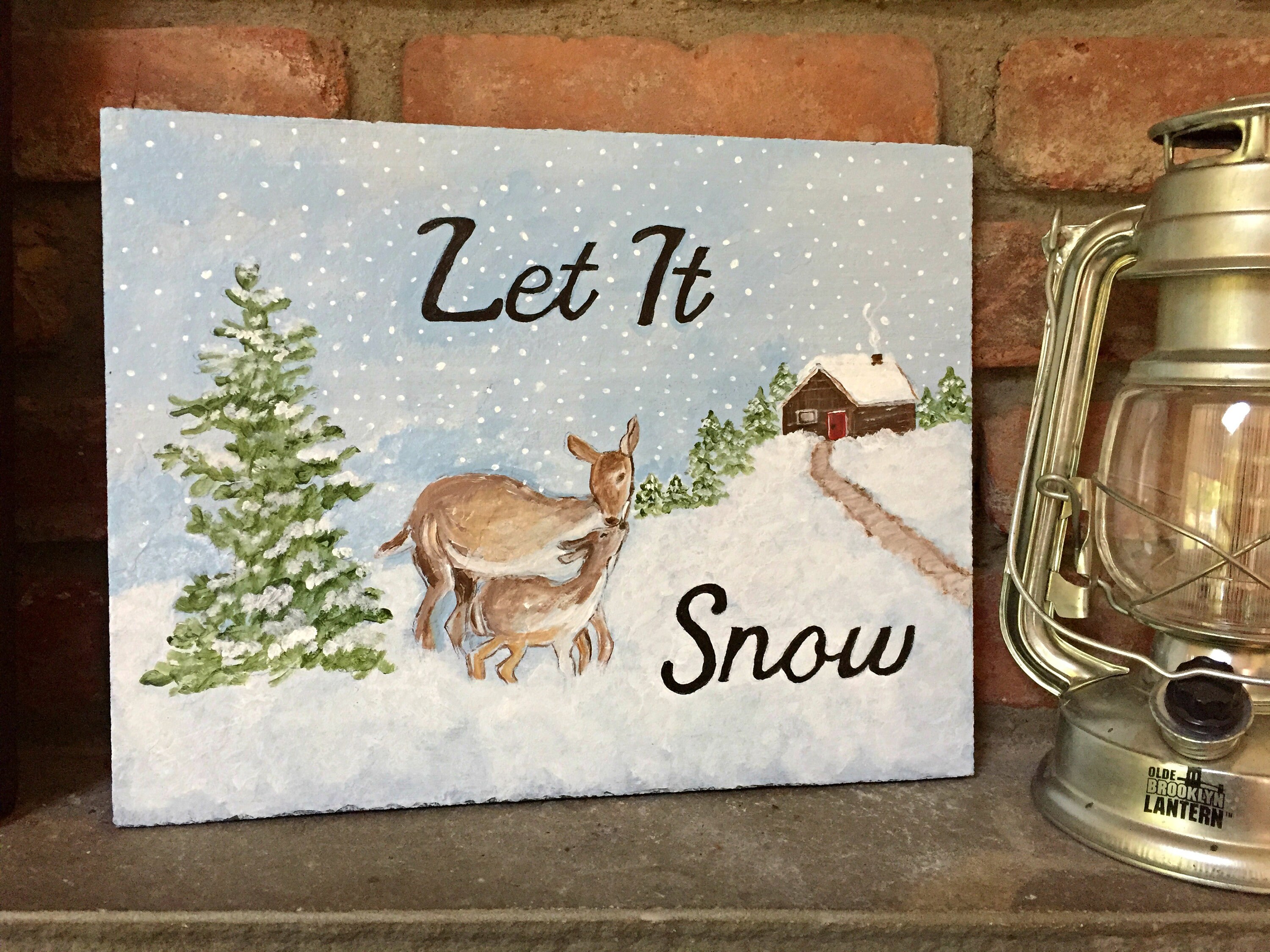 Winter Welcome Sign Let It Snow Sign Winter Decor Front | Etsy