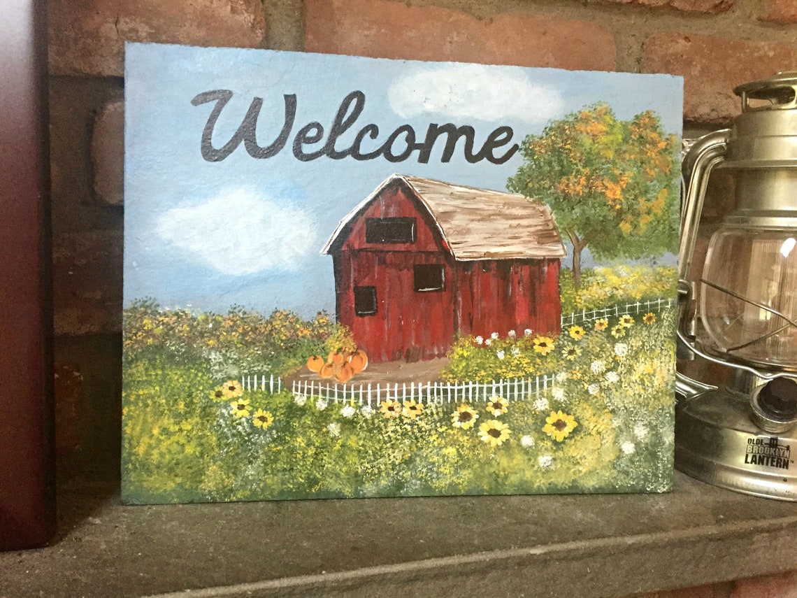 Autumn Welcome Sign Slate Sign Thanksgiving Door Decor Fall - Etsy