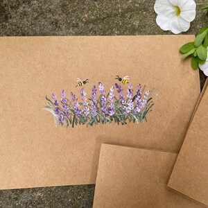 Hand-painted Floral Blank Card, Kraft Paper Cards, Rustic Cards, Blank ...