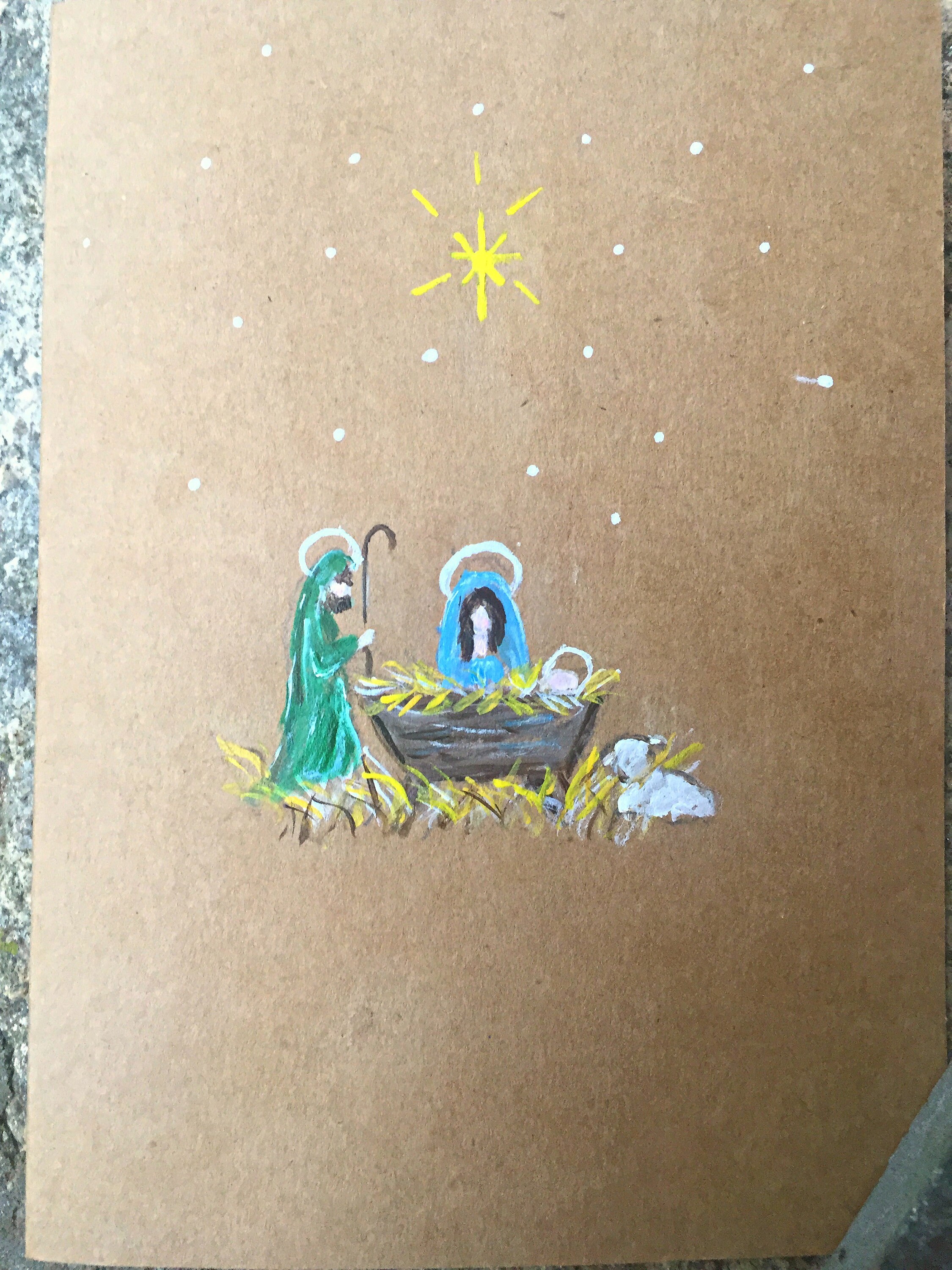 Handpainted Nativity Christmas Cards Religious Christmas | Etsy