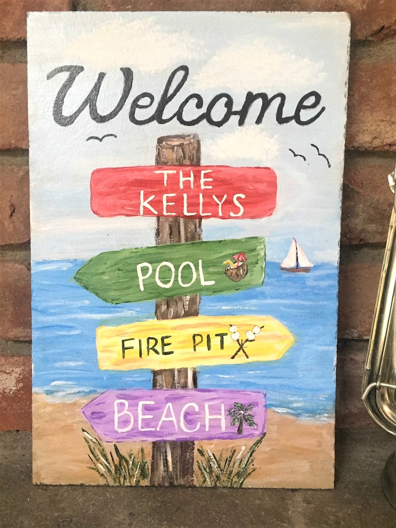 Personalized Summer Welcome Sign Beach Welcome Sign Pool | Etsy