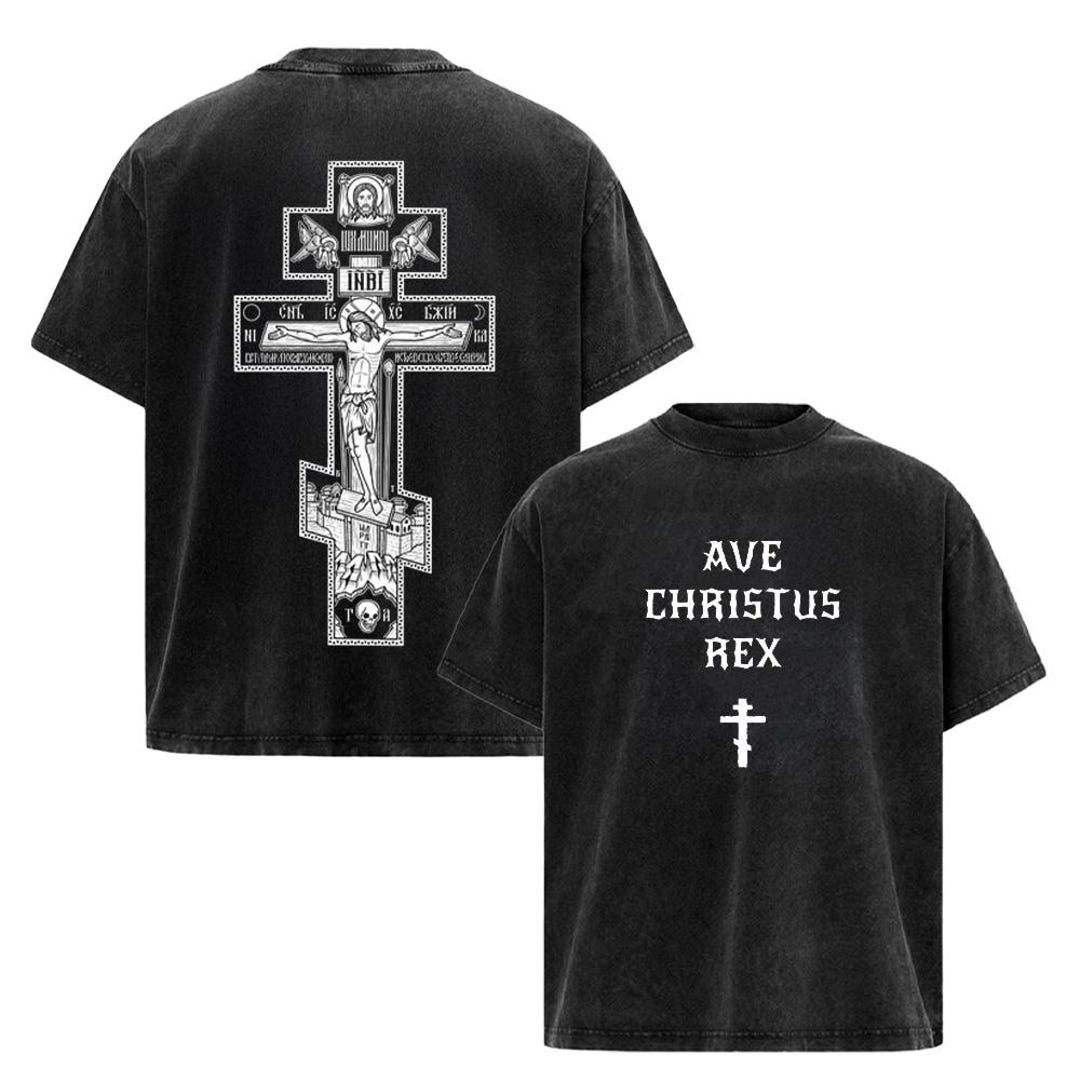 Ave Christus Rex Vintage Washed Christian Graphic Unisex Tee - Etsy