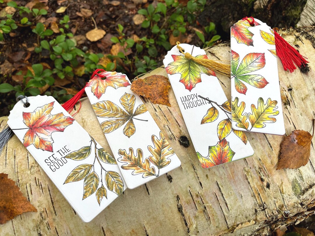 Handmade Letterpressed Autumn Leaves Bookmarks - Etsy