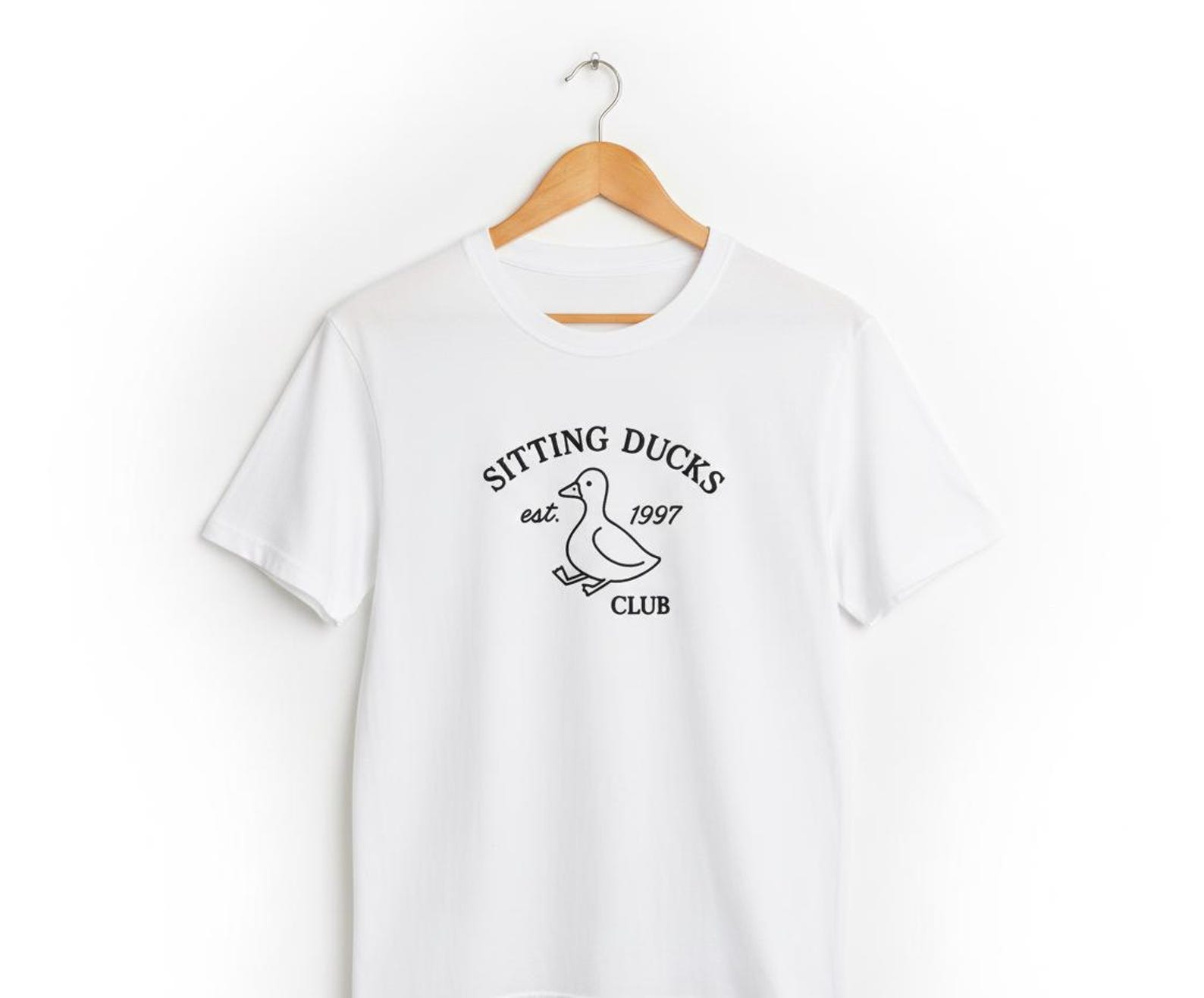 Sitting Ducks Embroidered T-shirt – Custom Minimal Duck Shirt – Vintage ...