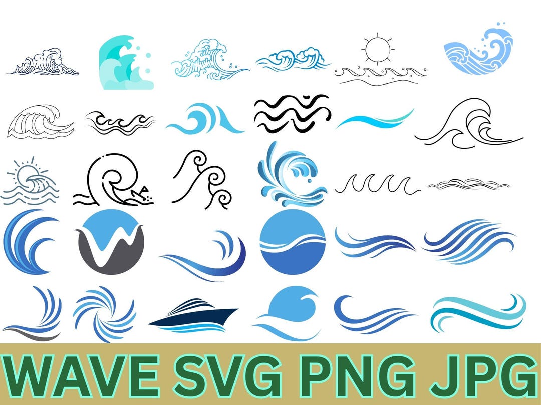 Wave Svg Bundle, Ocean Waves Life Svg, Drop Svg, Tidal Waves Svg, Water ...