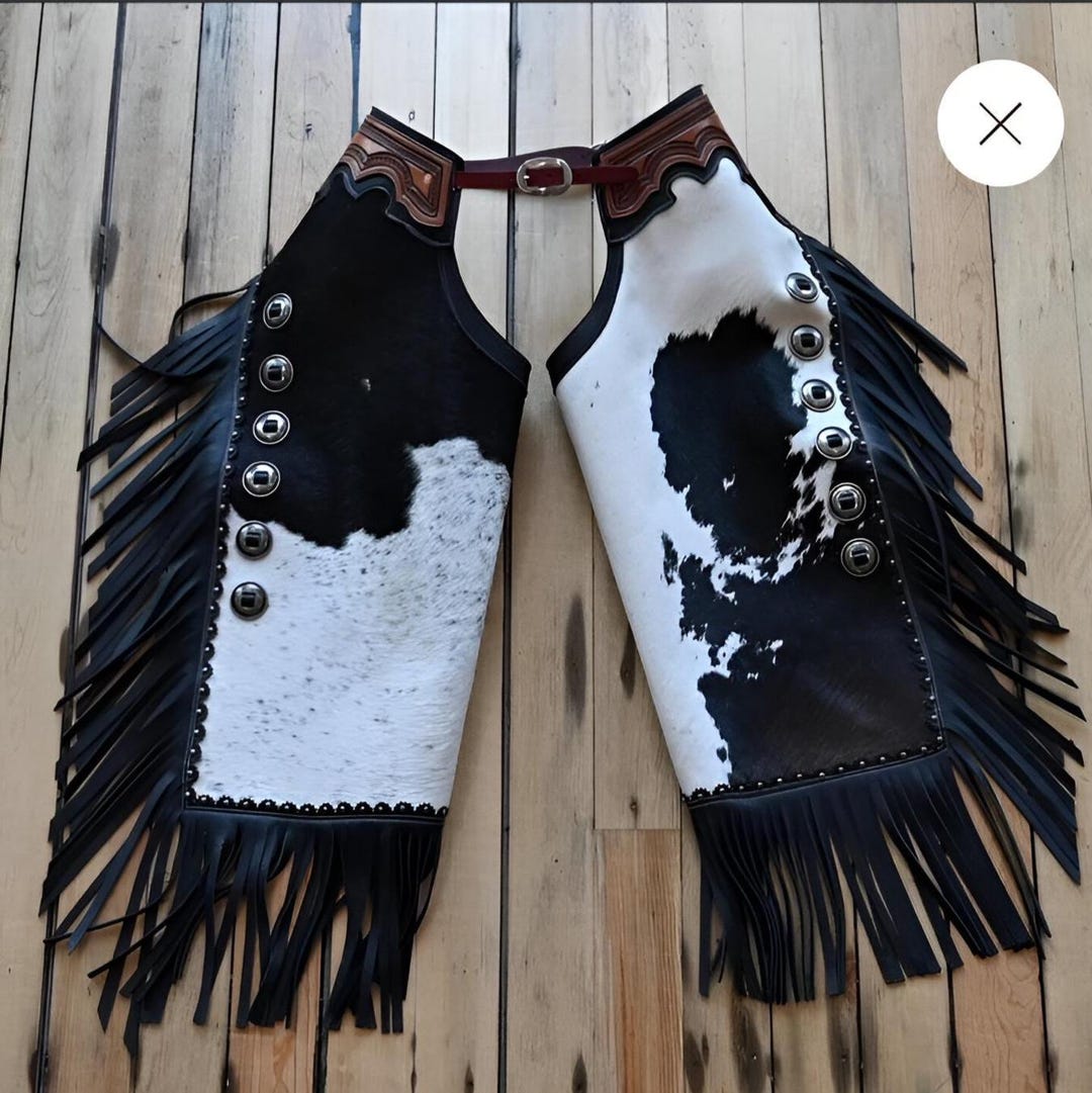 Leather Chaps Hand Made Natural Leather Skin Raw Hide Pants Crafted ...