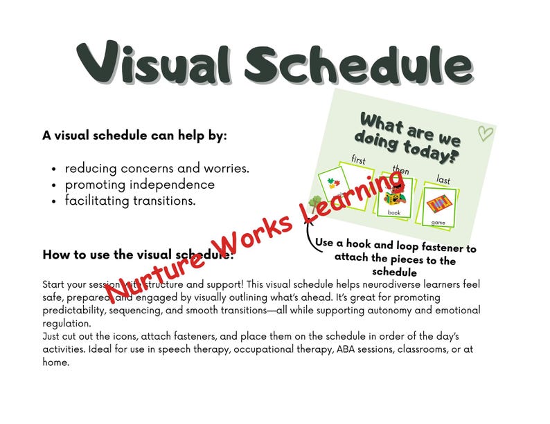 Printable Visual Schedule for Kids | Autism Routine Chart | Speech ...