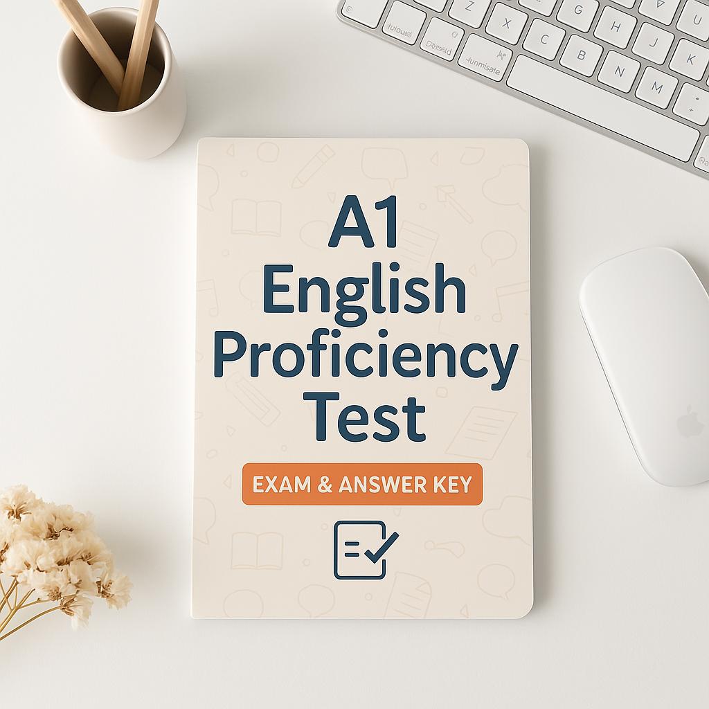 A1–A2 English Proficiency Test – Printable ESL Assessment + Answer Key ...