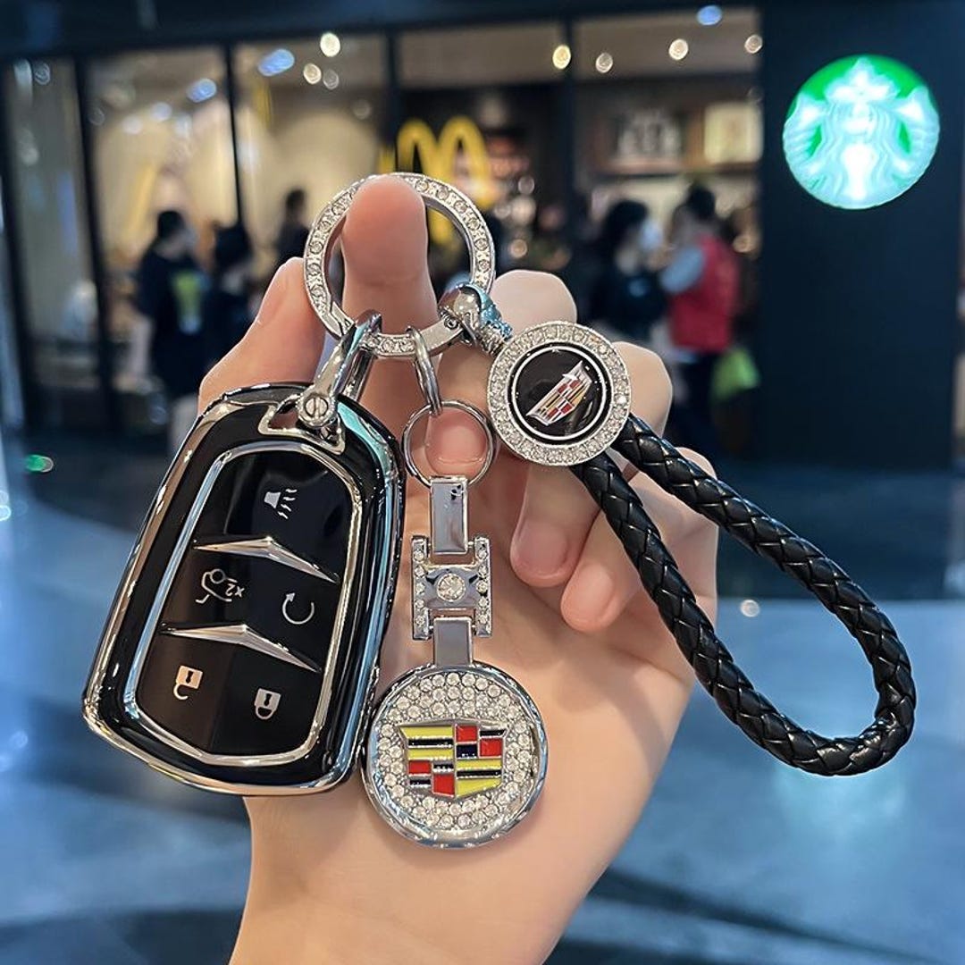 Cadillac Key Cover - Luxury Leather Case for Escalade, XT5, CT5 TPU ...