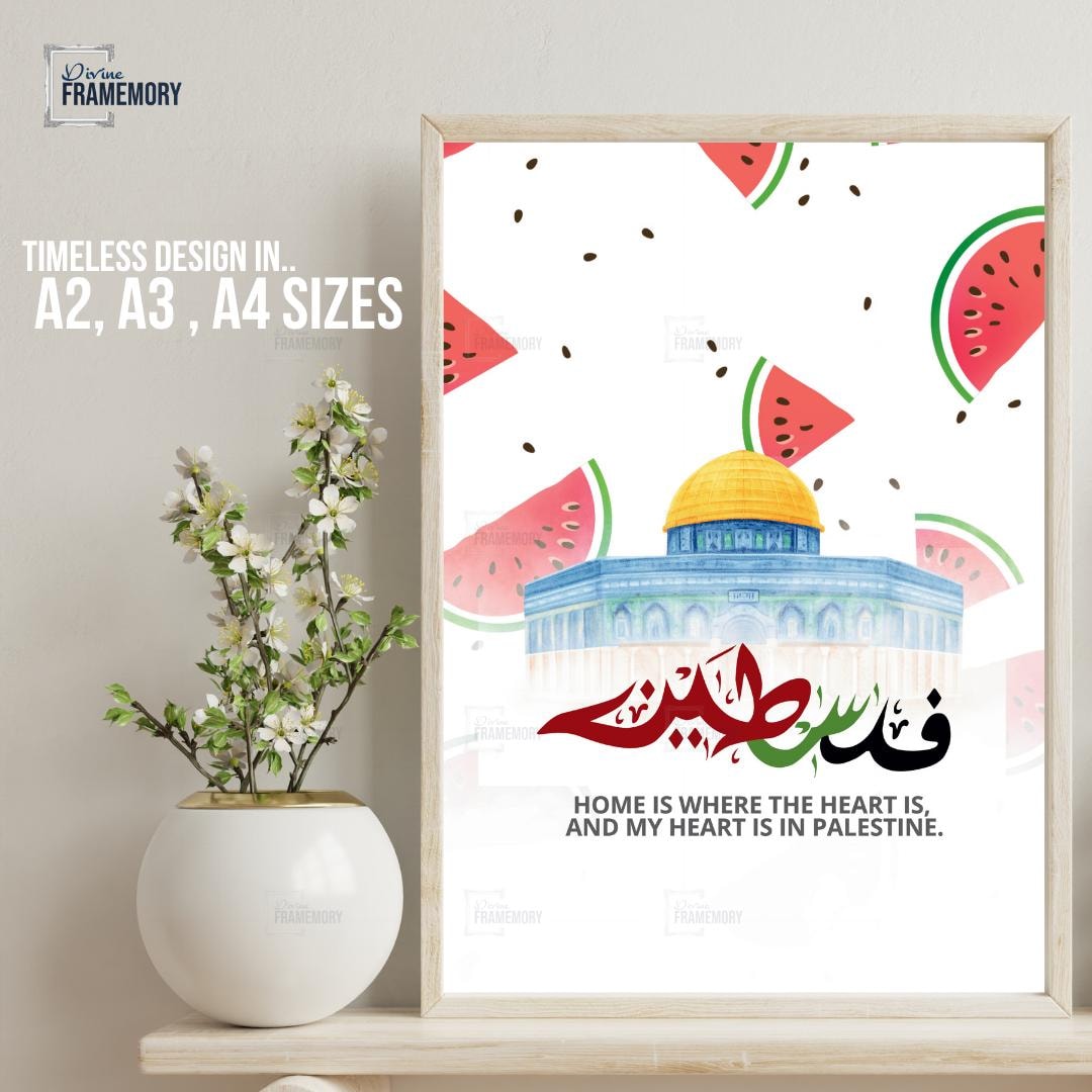 Palestine Wall Art Digital Download, Al Aqsa Poster With Watermelon ...
