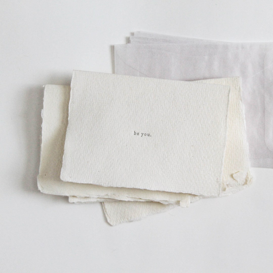 Choice of 6 Letterpress Mini Cards on Handmade Paper - Etsy